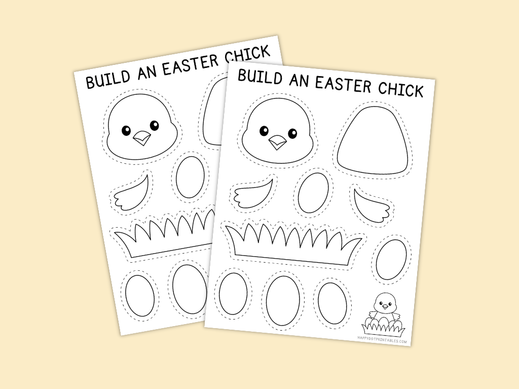 Printable Build An Easter Chick Craft - Happy Dot Printables