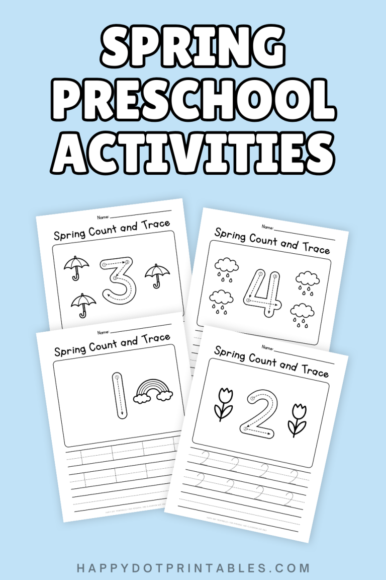 26+ Free Printable Spring Preschool Activities - Happy Dot Printables